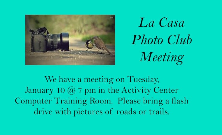 January 10, 2017 Photo Club Meeting