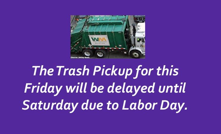Holiday Week Trash Pickup Delay