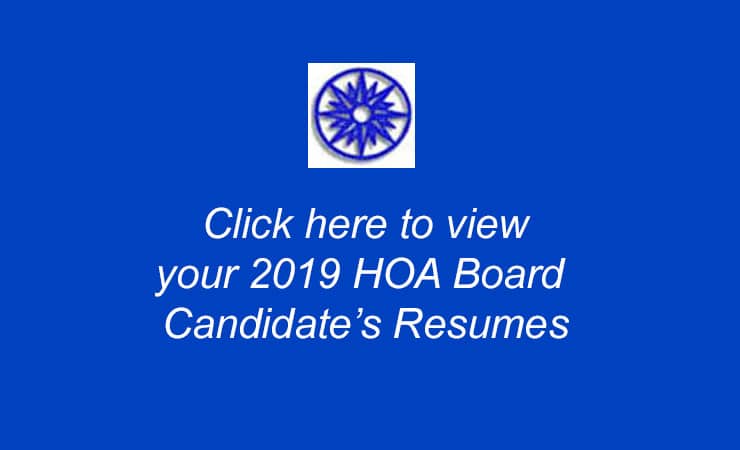 2019 HOA Board Candidates