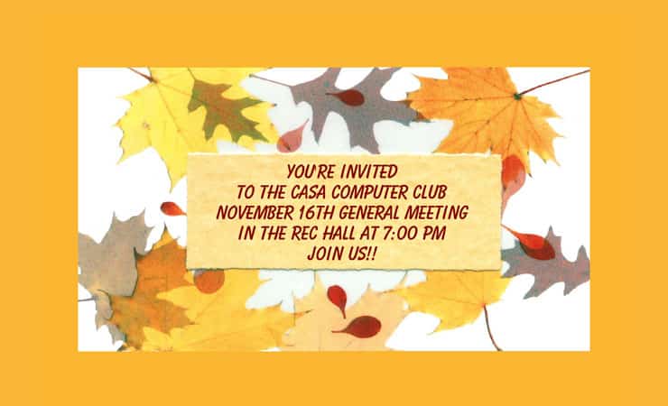 Computer Club Meeting Nov 16, 2021