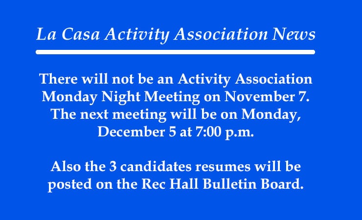 Activity Association News – November 6, 2022