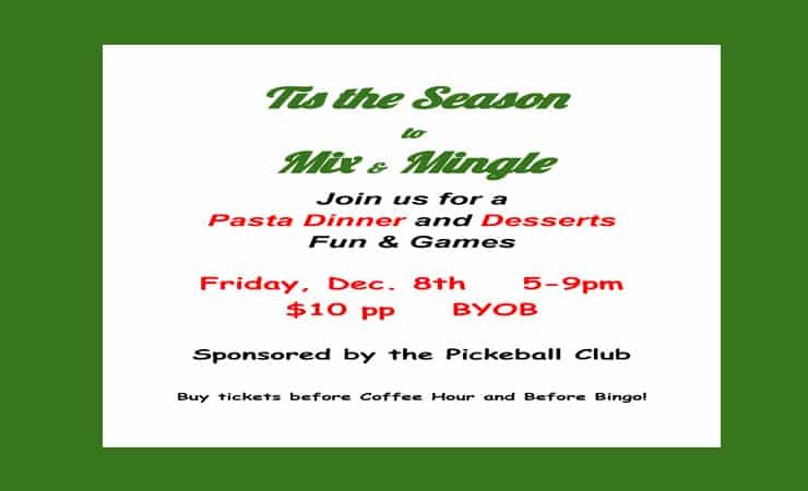 Pickleball Dinner on December 8th