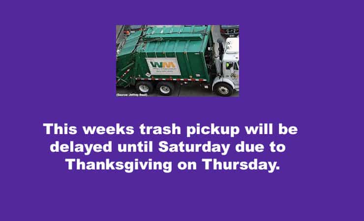 Trash Pickup Delay This Week