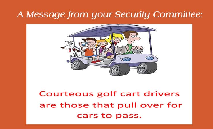 Golf Cart Courtesy in La Casa